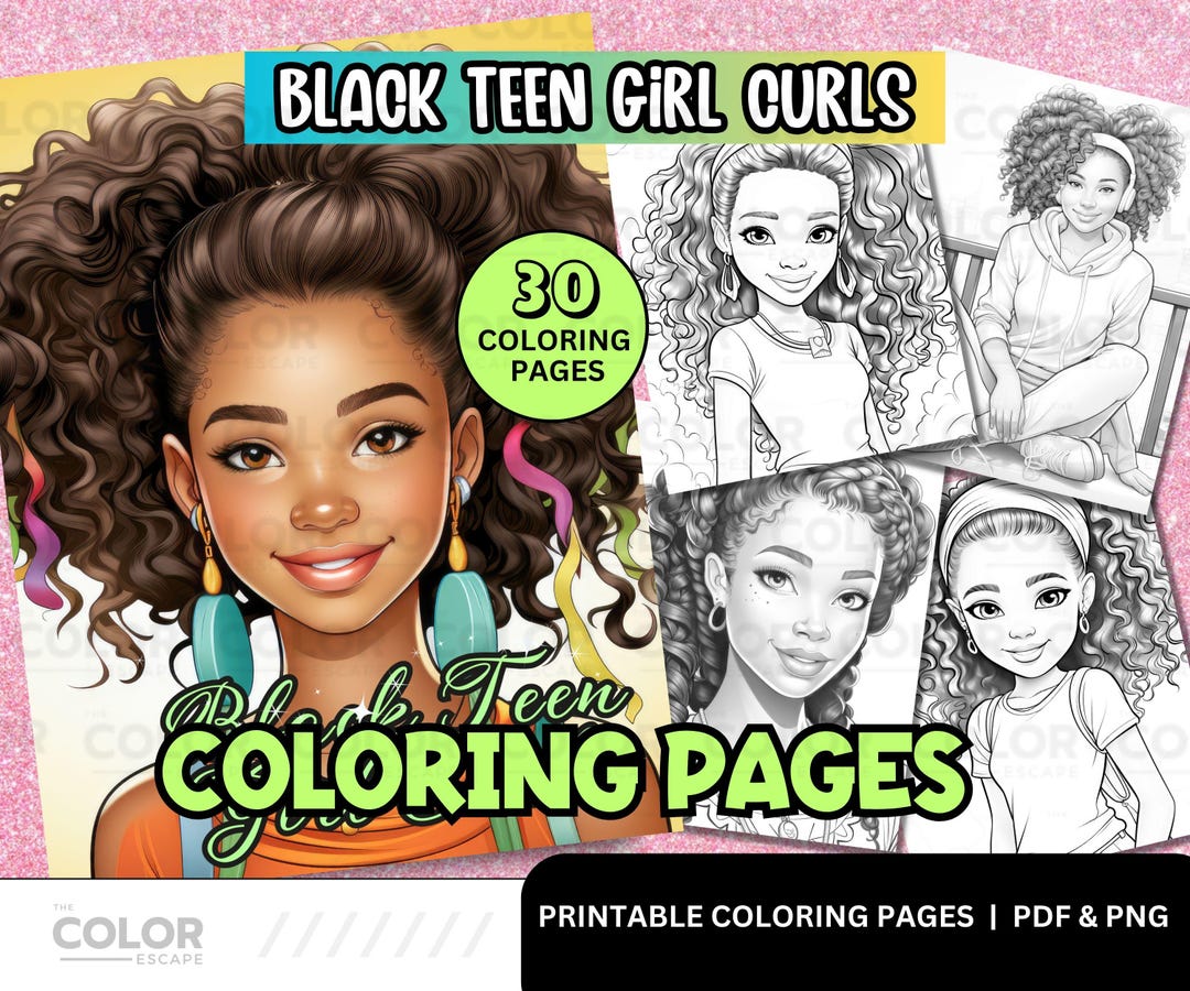 Black Teen Girls Coloring Pages | Beautiful African-american Teenage ...