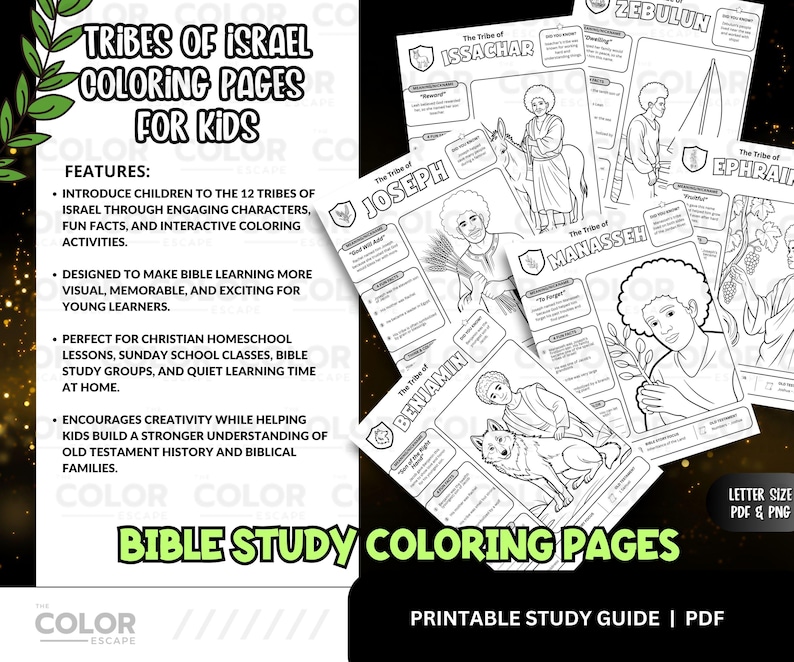 12 Tribes of Israel Coloring Pages for Kids | Bible Color and Learn ...
