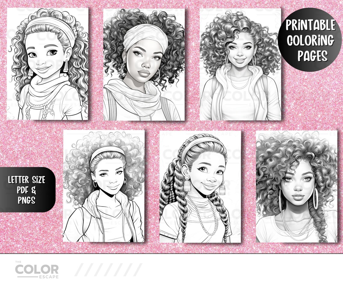 Black Teen Girls Coloring Pages Beautiful African-american Teenage ...