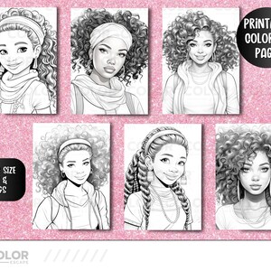 Black Teen Girls Coloring Pages | Beautiful African-american Teenage ...