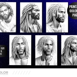 Black Men Locs Hair Coloring Pages | African-american Dreadlocks ...