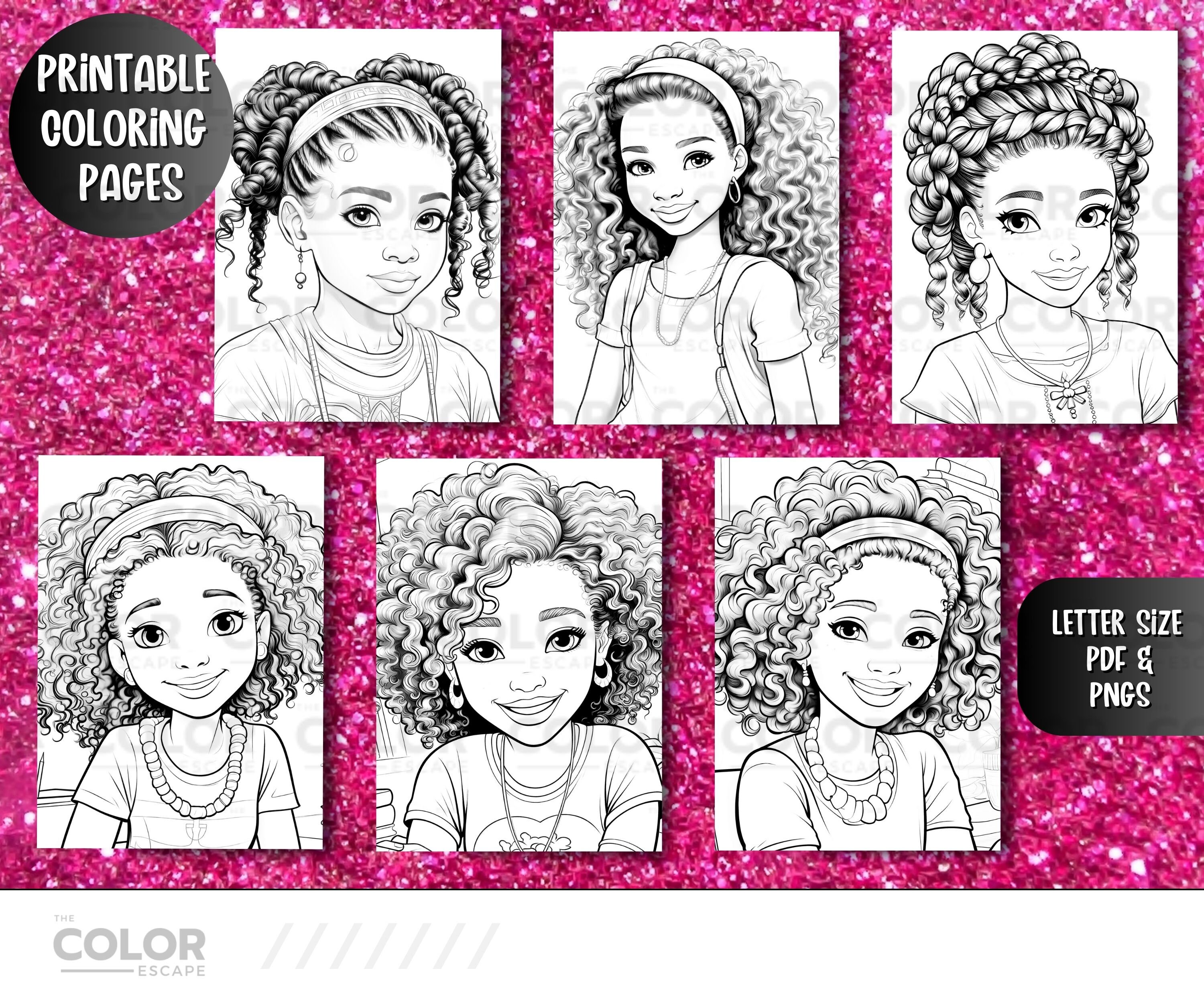 Black Girl Curls Coloring Pages | African-american Girl Photos| Natural ...