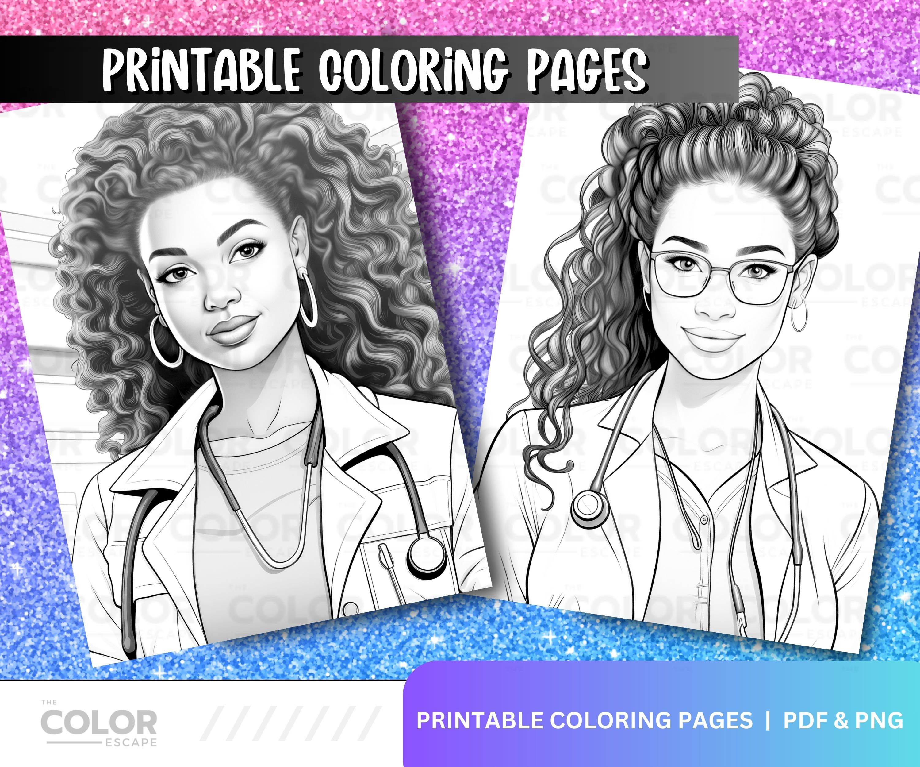 Black Woman Doctors Coloring Pages | African-american Female Doctor Mds ...