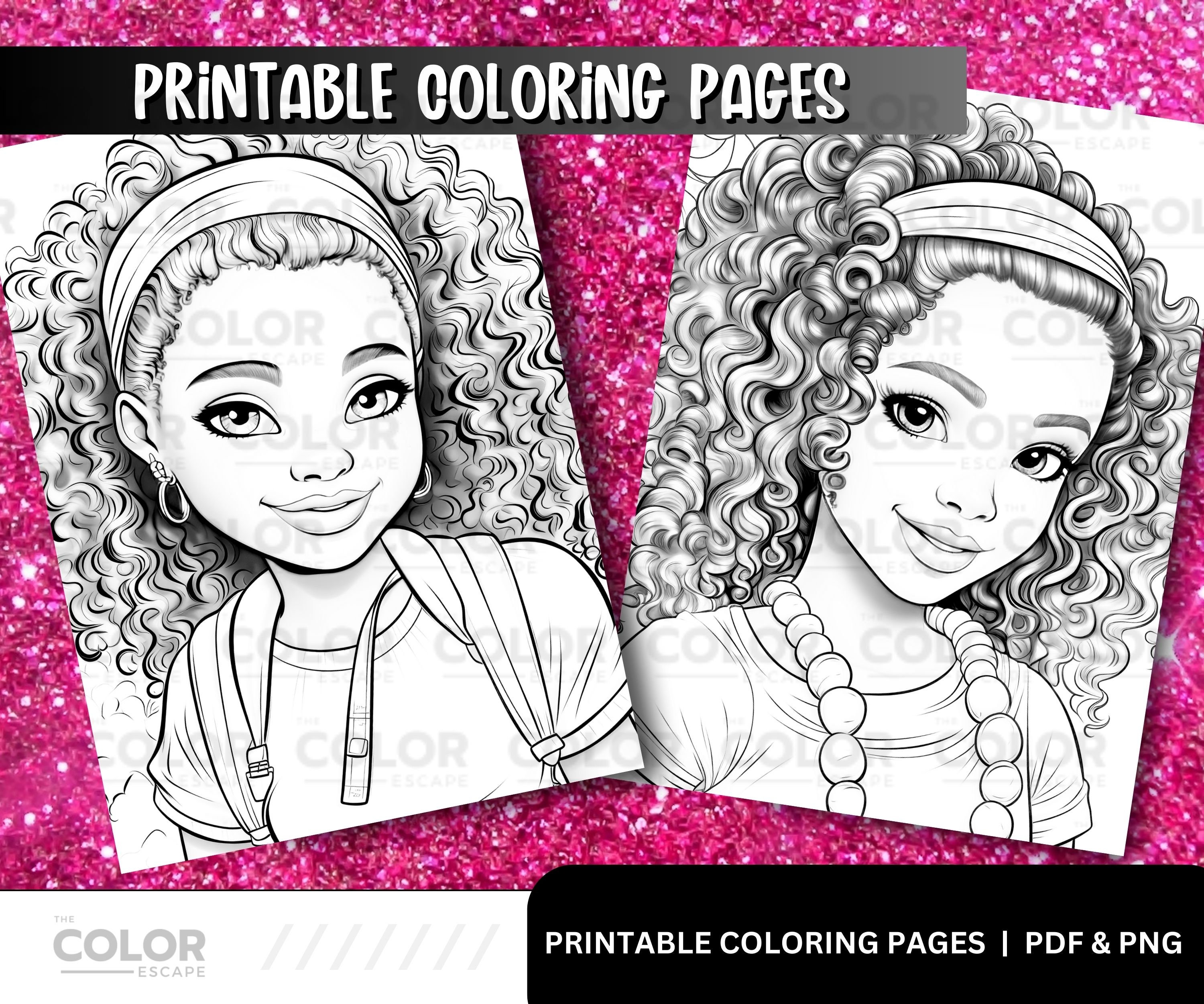 Black Girl Curls Coloring Pages | African-american Girl Photos| Natural ...