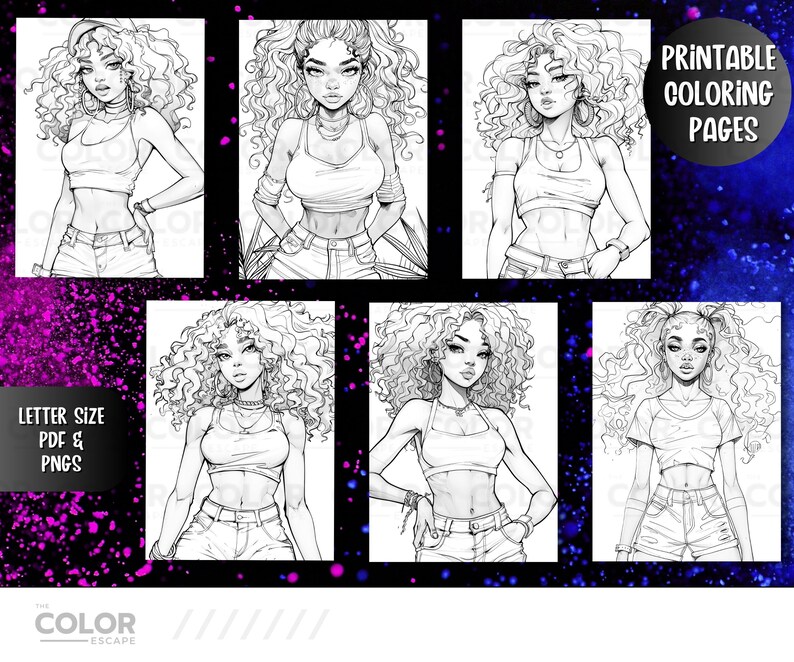 Black Cartoon Vixens Coloring Pages | Gorgeous African-american Woman ...