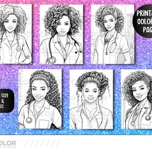 Black Woman Doctors Coloring Pages | African-american Female Doctor Mds ...