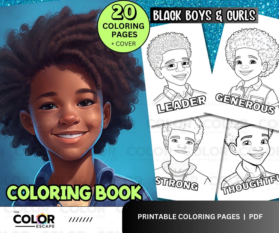 Black Boys Coloring Pages African-american Boys Coloring Printable Kids ...