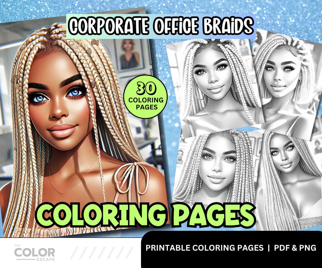 Black Women Braids Coloring Pages | African American Braid Hairstyles ...