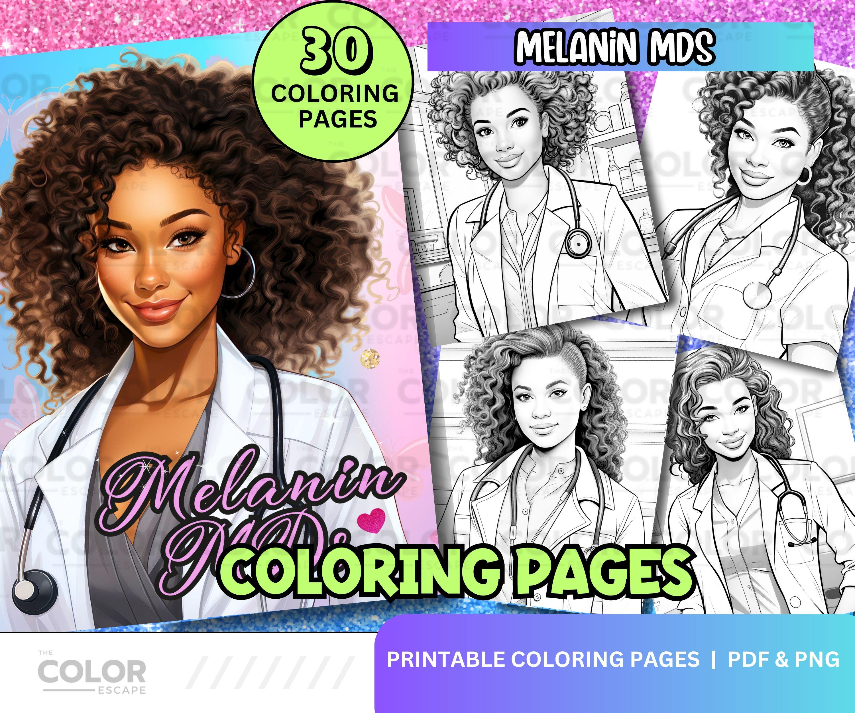 Black Woman Doctors Coloring Pages | African-american Female Doctor Mds ...