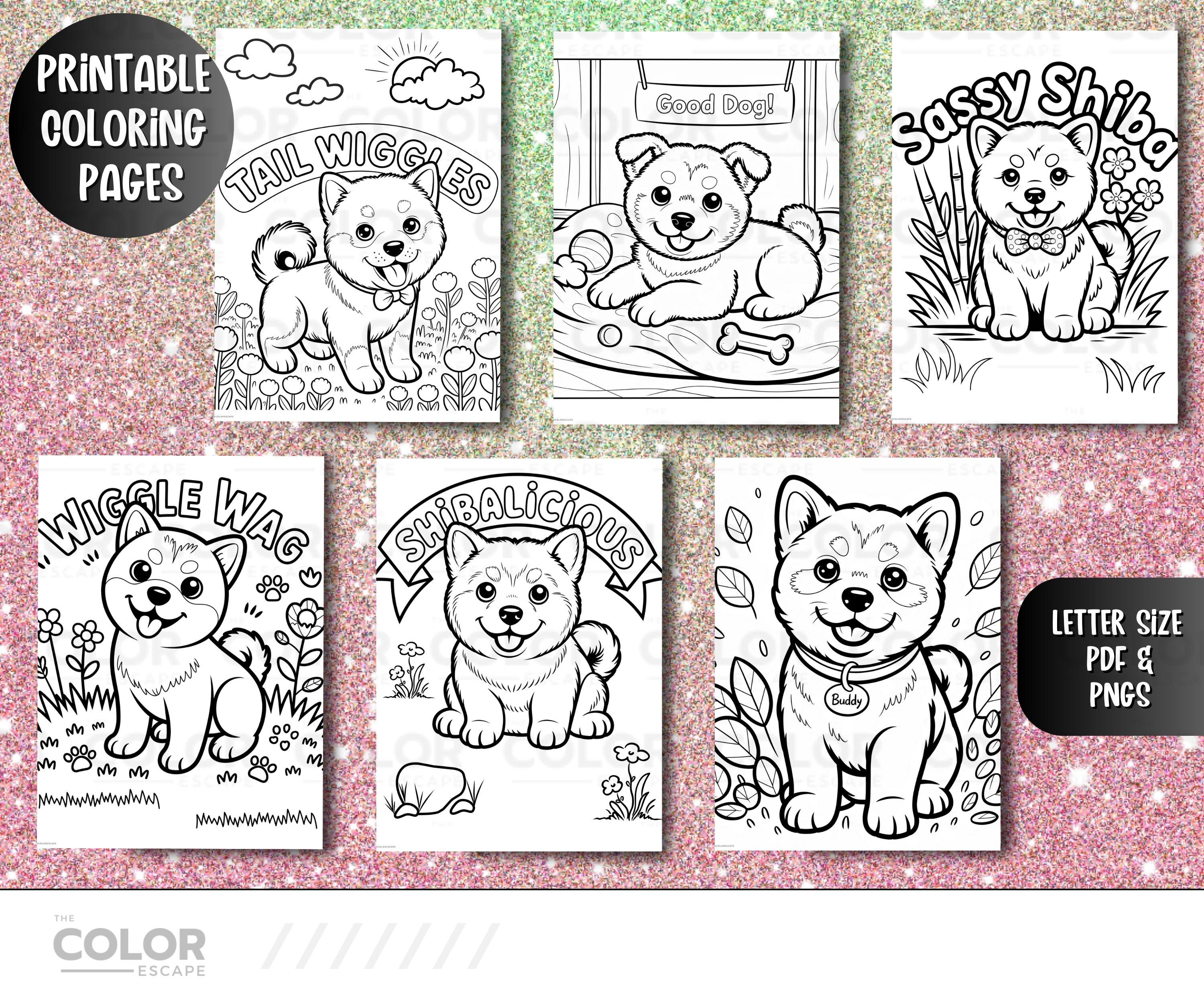 Shiba Inu Printable Coloring Pages | Cute Dog Printables for Kids ...