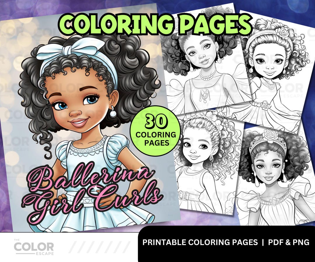 Black Ballerina Girls Coloring Pages | African-american Girls | Curly ...
