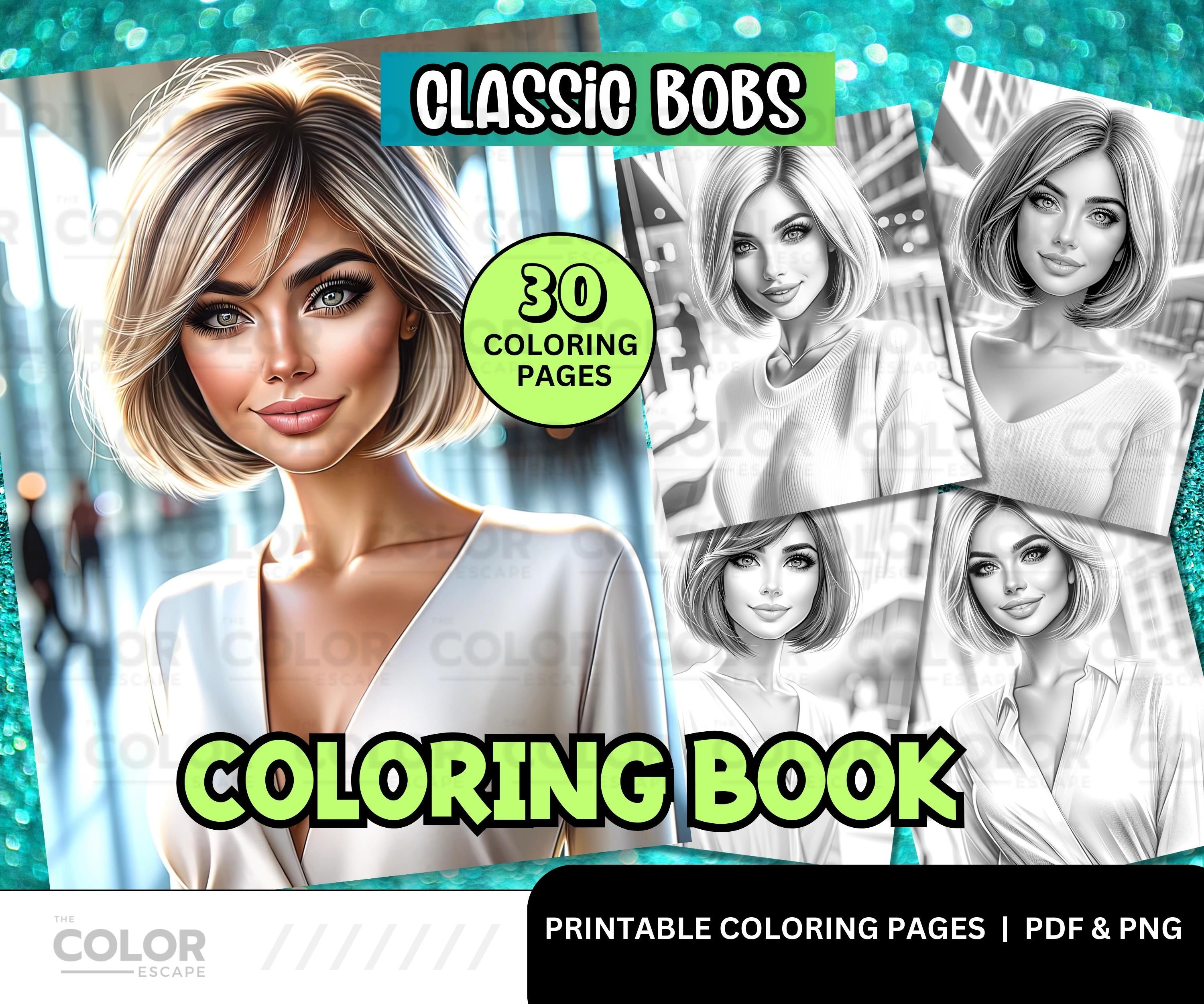 Women Bob Hairstyle Coloring Pages Classic Haircut Coloring Beautiful ...