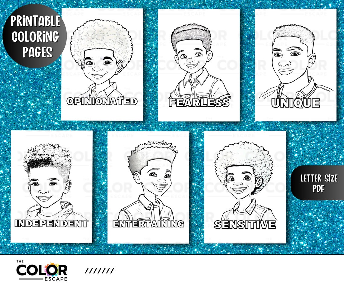 Black Boys Coloring Pages | African-american Boys Coloring | Printable ...