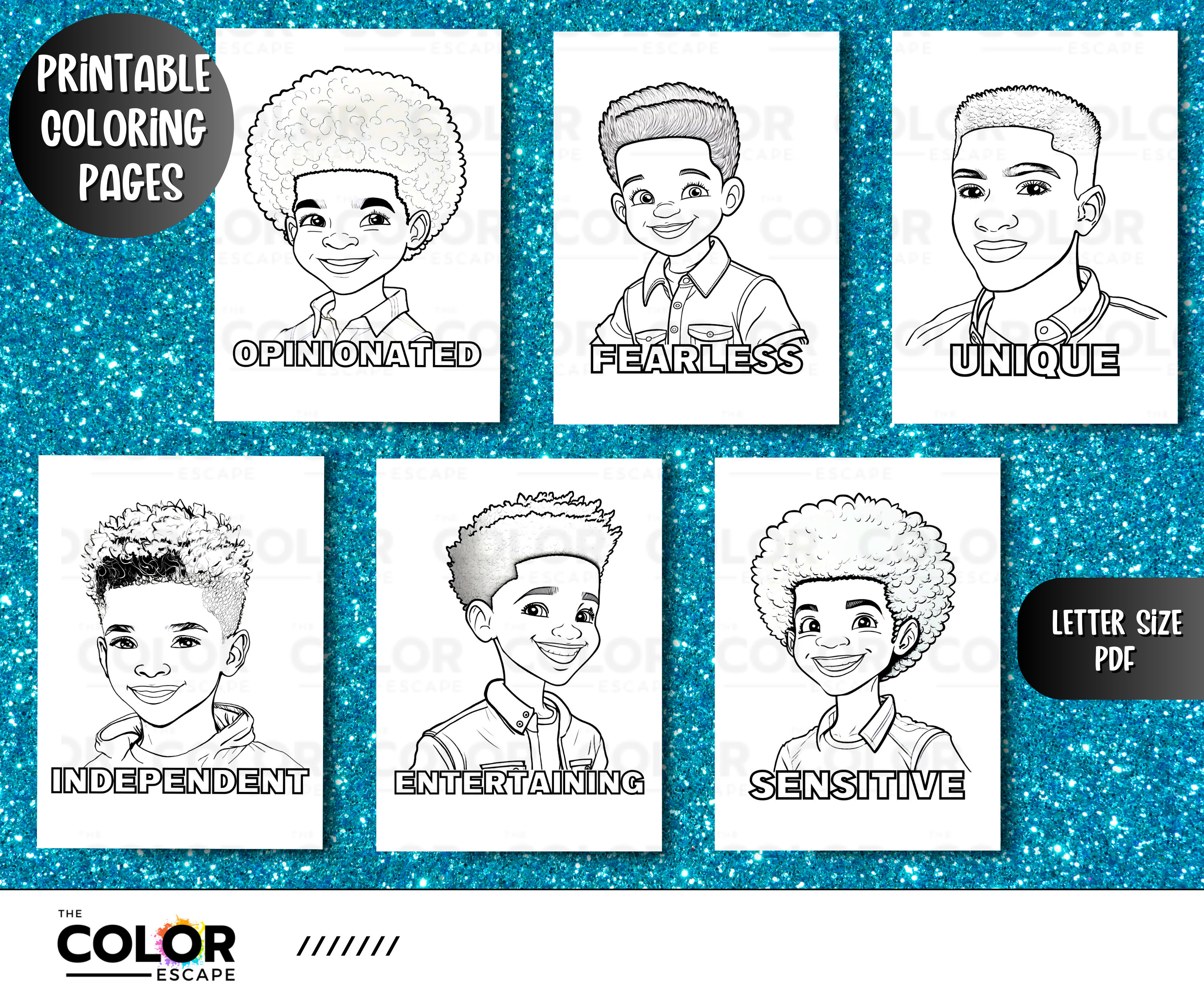 Black Boys Coloring Pages | African-american Boys Coloring | Printable ...