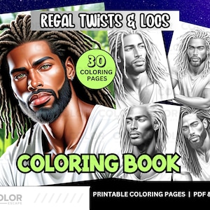 Black Men Locs Hair Coloring Pages | African-american Dreadlocks ...