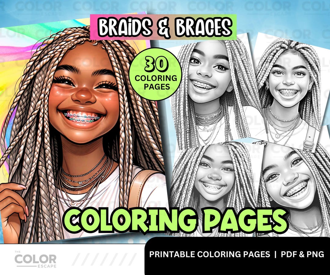 Black Girl Coloring Pages | Cute African-american Girls | Curly Afro ...