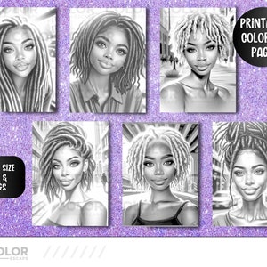 Black Women Locs Coloring Pages | African American Dreadlocks Hairstyle ...