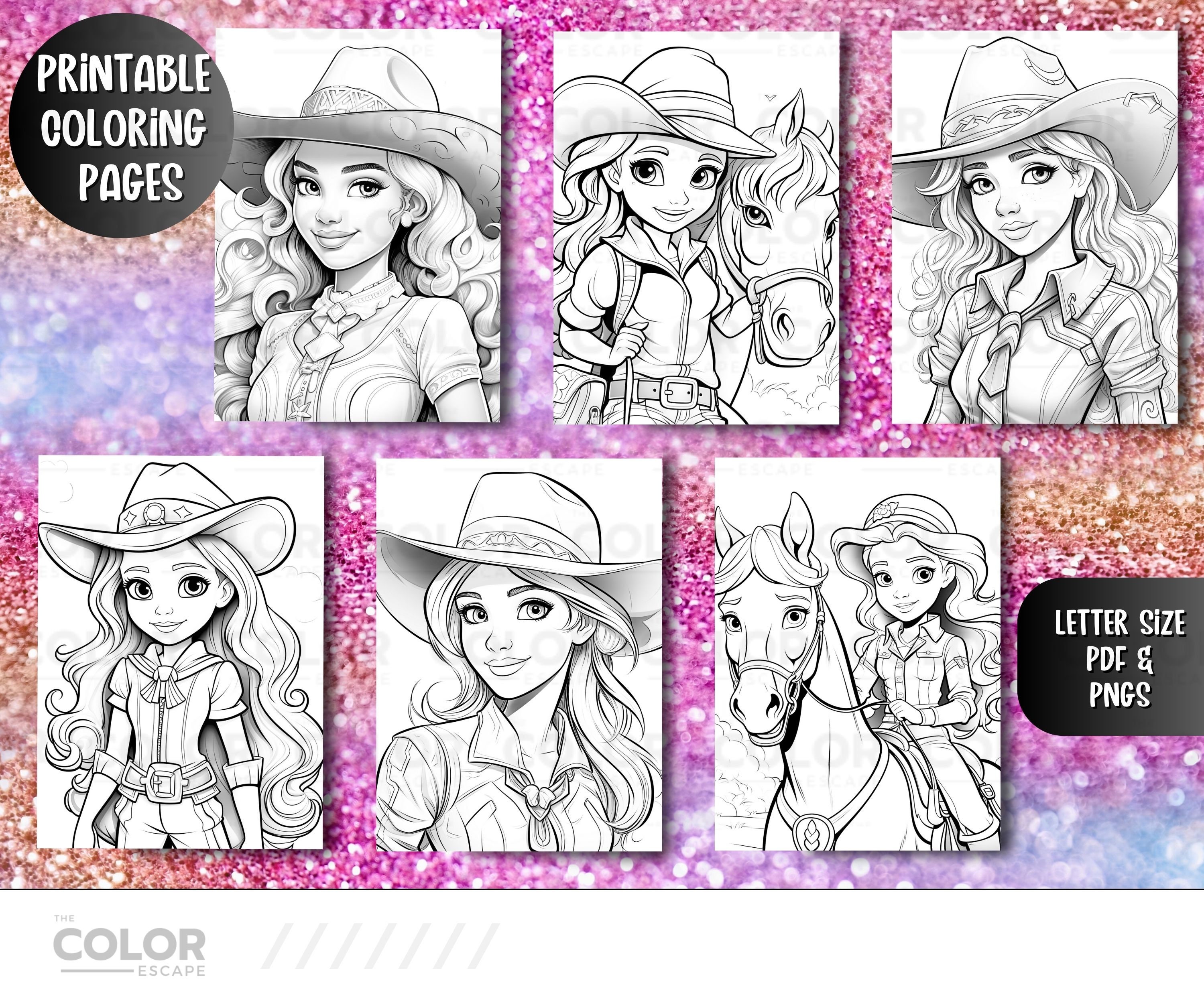 Cute Cowgirls Coloring Pages Little Girl Kids Coloring Pages Printable ...