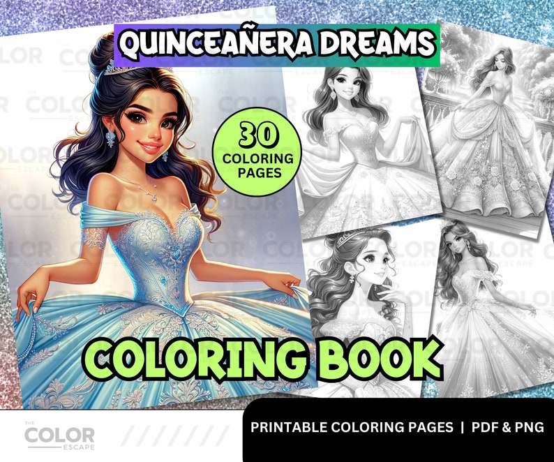 Quinceañera Coloring Pages Hispanic Girls Color Quince Años Fifteenth ...