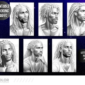 Black Men Locs Hair Coloring Pages | African-american Dreadlocks ...