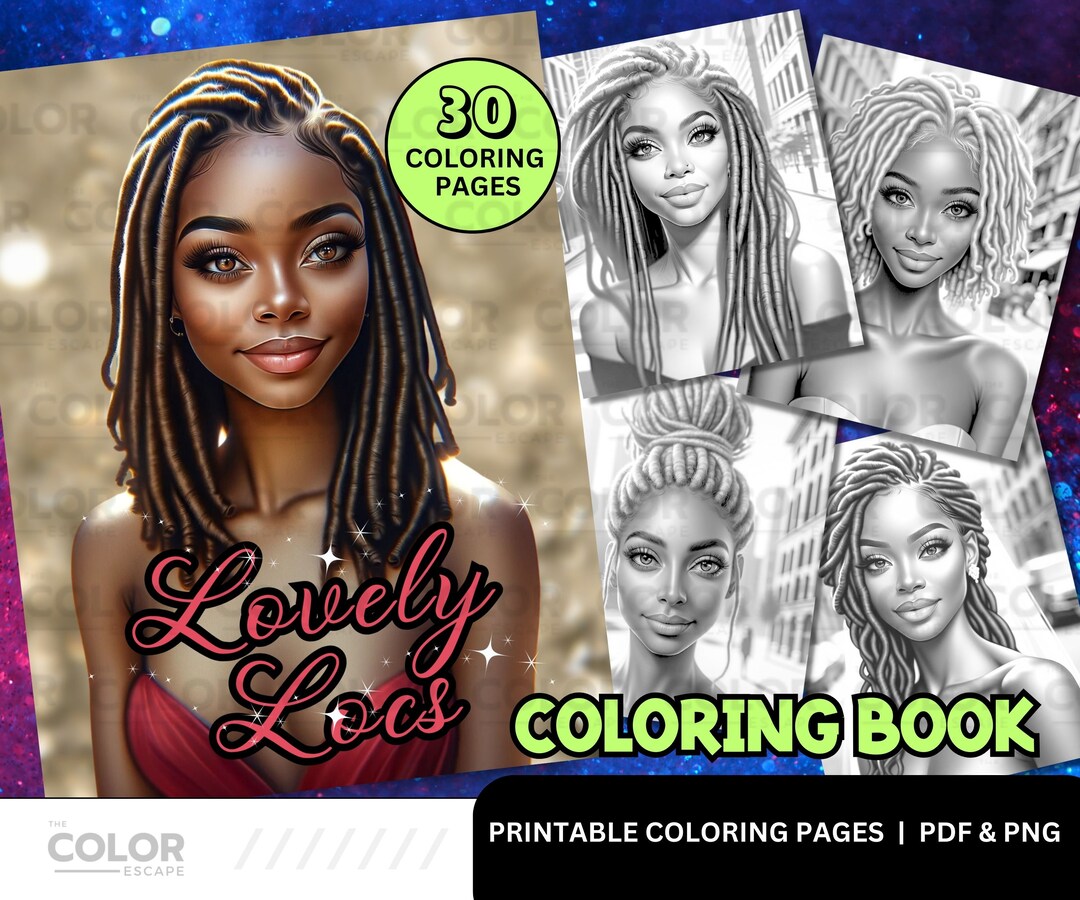 Black Women Locs Coloring Pages African American Dreadlocks Hairstyle ...