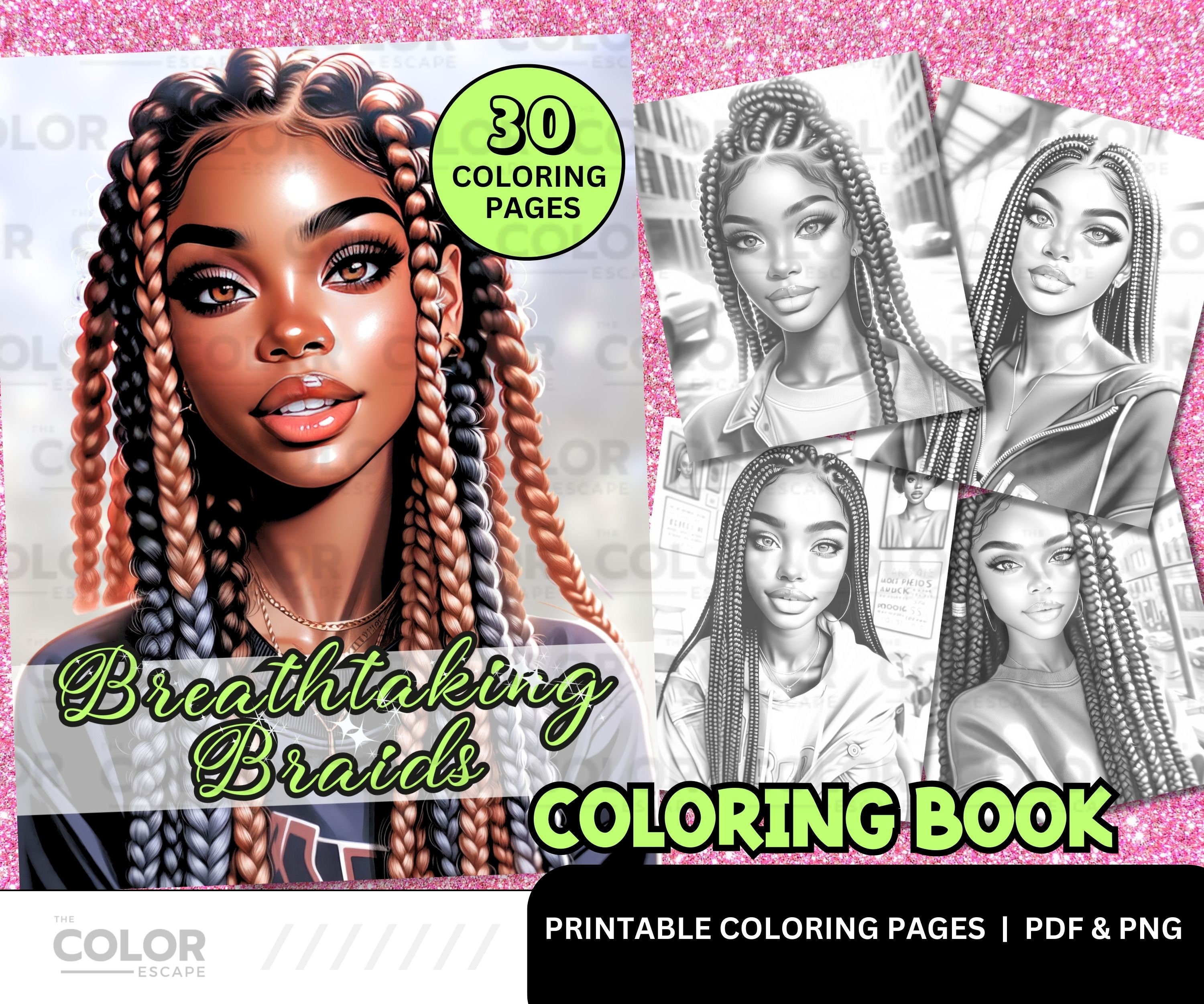 Black Women Braids Coloring Pages African American Braid Hairstyles ...