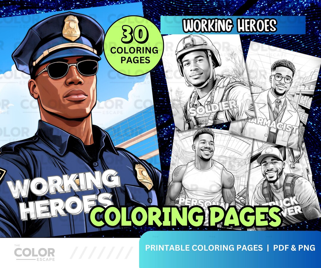 Black Hard-working Men Coloring Pages | African-american Men Career ...