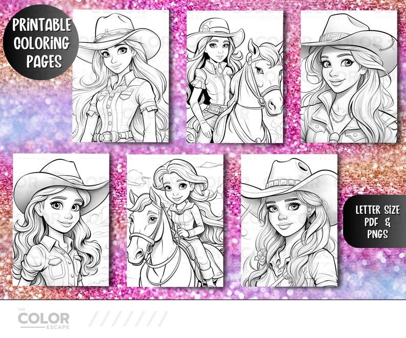 Cute Cowgirls Coloring Pages Little Girl Kids Coloring Pages Printable ...