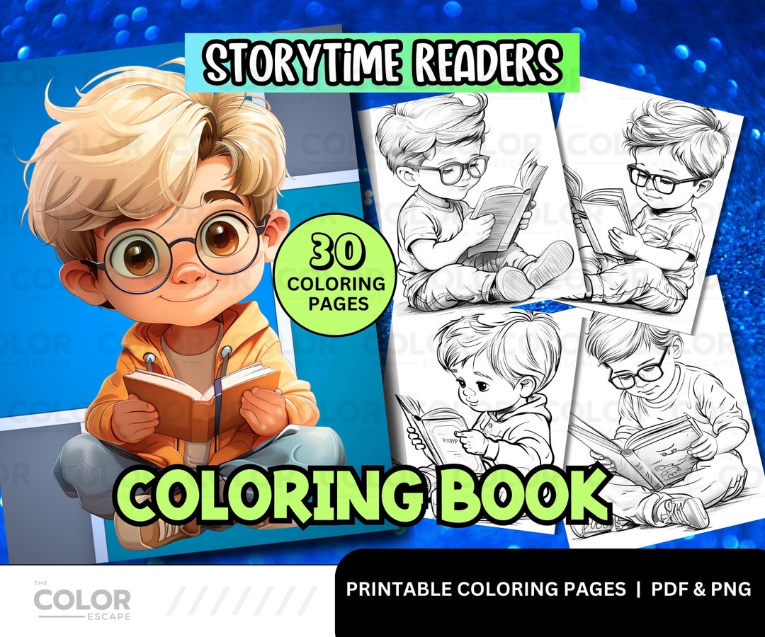 White Boys Reading Coloring Pages | Kids Coloring Pages | Printable ...