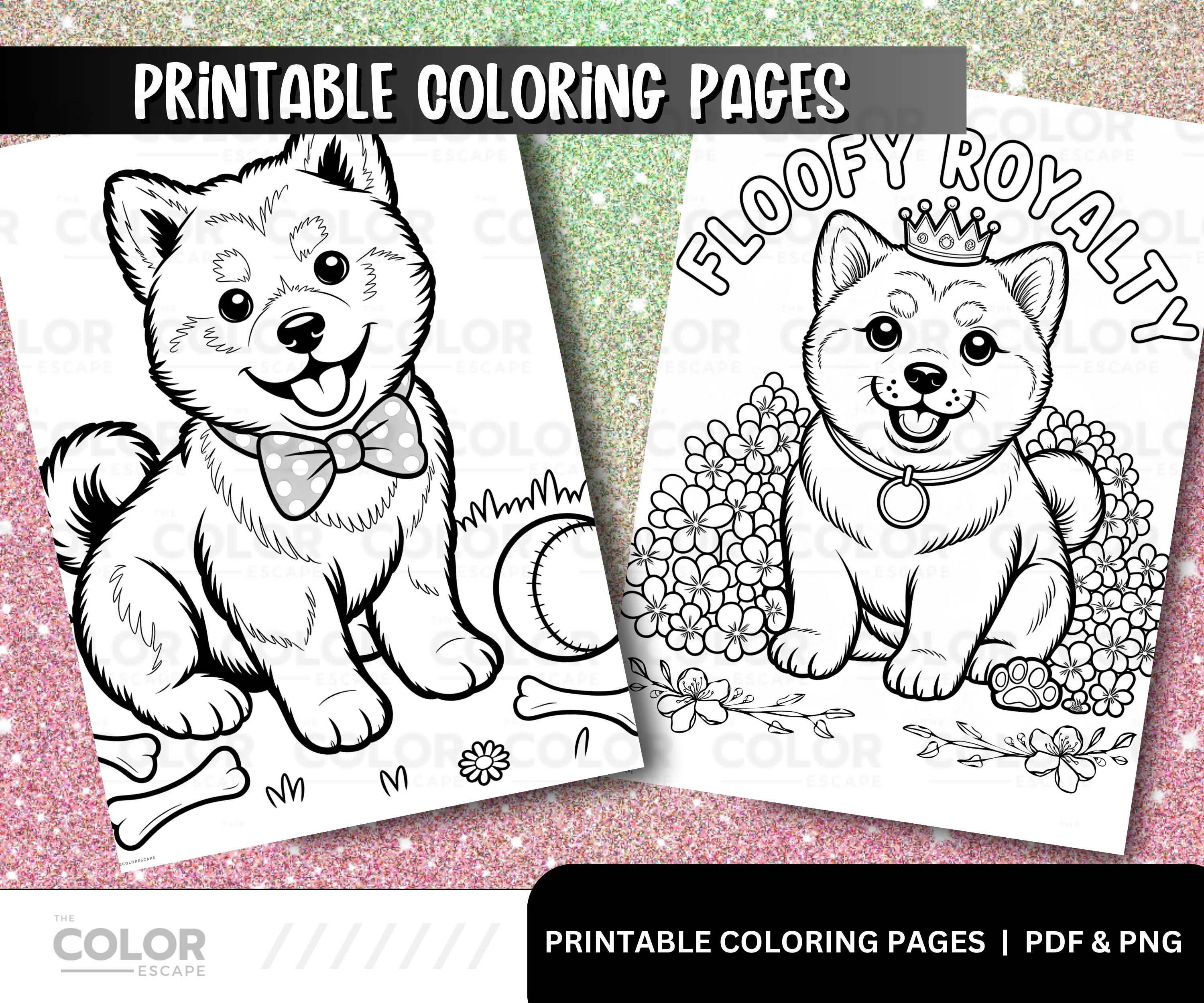 Shiba Inu Printable Coloring Pages | Cute Dog Printables for Kids ...