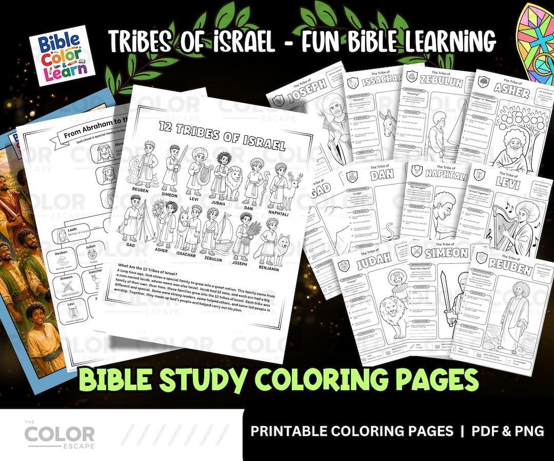 12 Tribes of Israel Coloring Pages for Kids | Bible Color and Learn ...