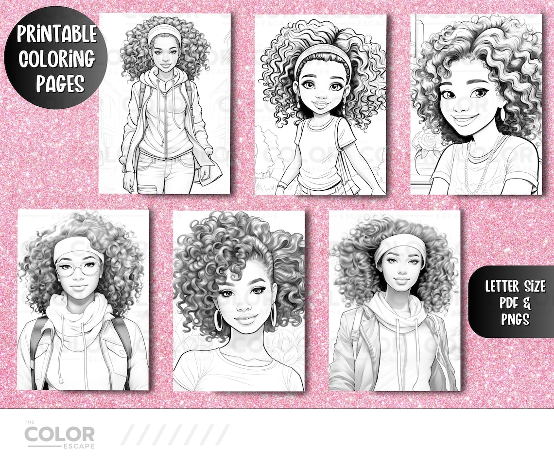 Black Teen Girls Coloring Pages Beautiful African-american Teenage ...