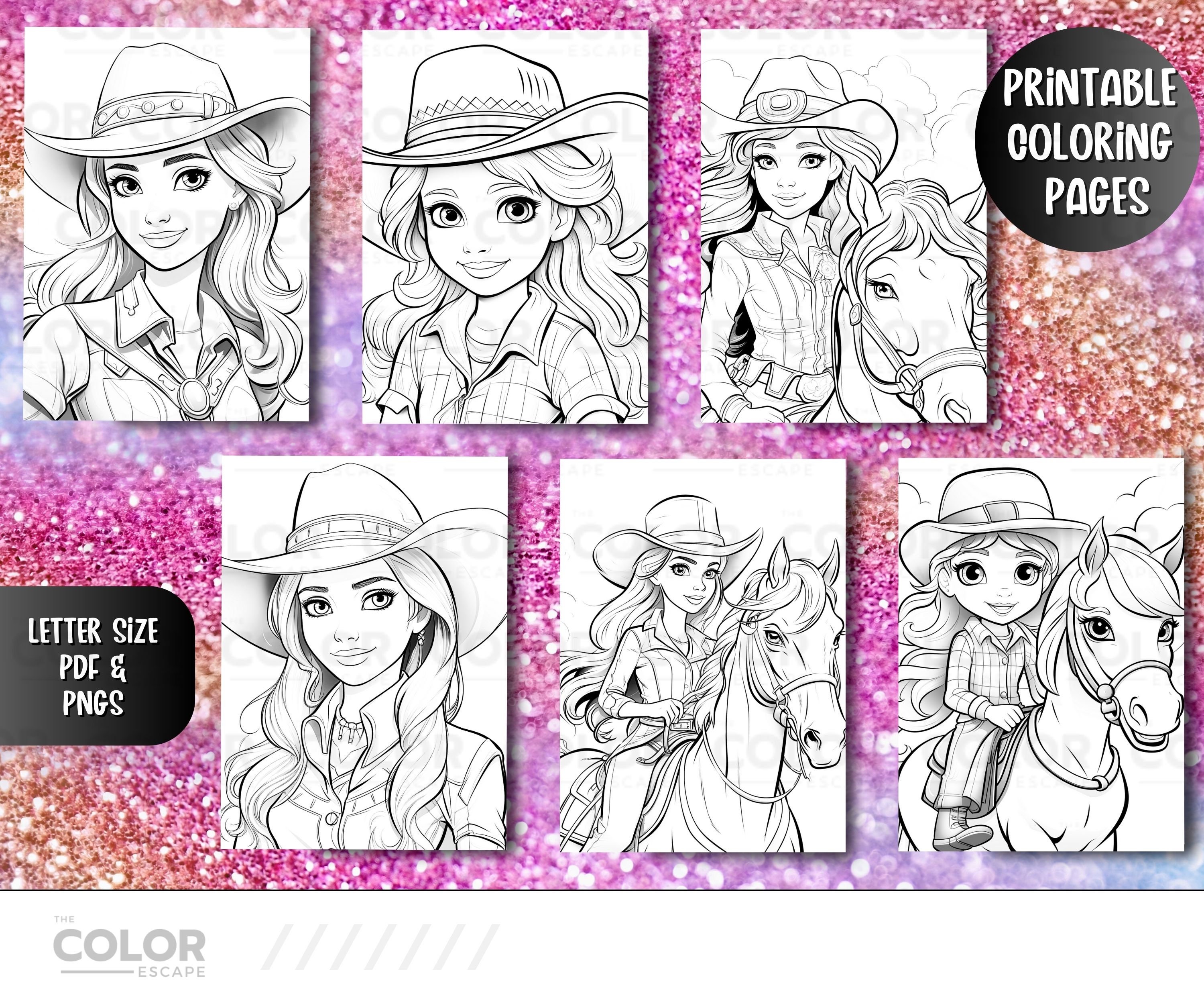 Cute Cowgirls Coloring Pages Little Girl Kids Coloring Pages Printable ...