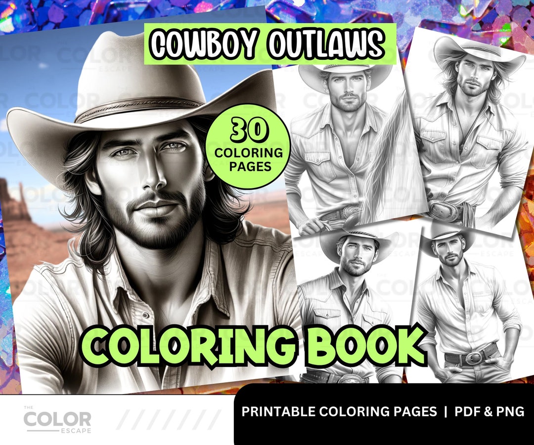 Cowboys Coloring Pages | Handsome Men Western Coloring Book | Printable ...