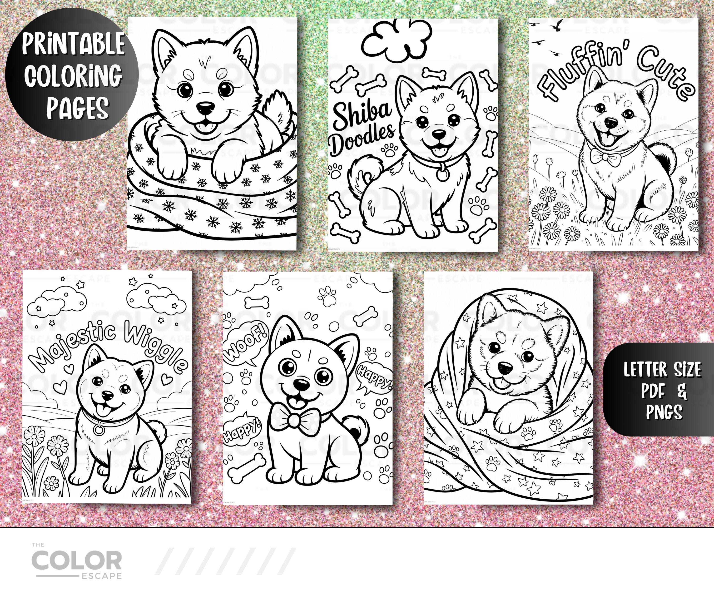 Shiba Inu Printable Coloring Pages | Cute Dog Printables for Kids ...