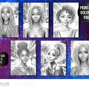 Black Women Locs Coloring Pages | African American Dreadlocks Hairstyle ...