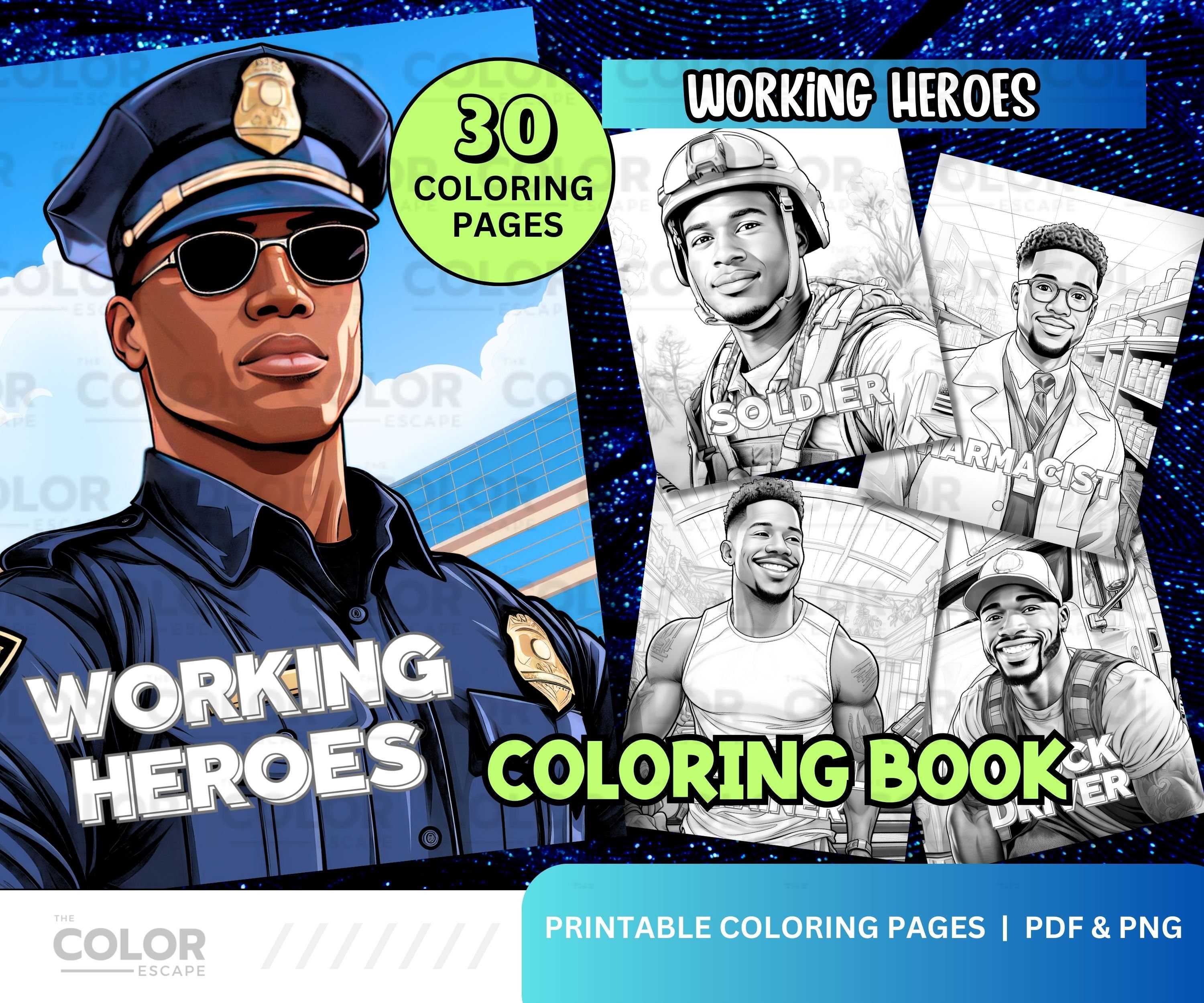 Black Hard-working Men Coloring Pages | African-american Men Career ...