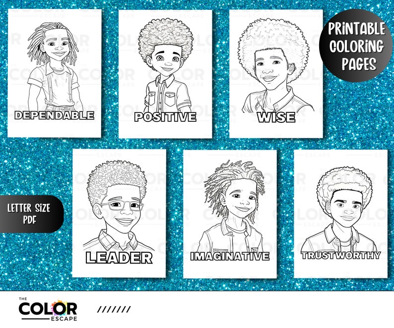 Black Boys Coloring Pages | African-american Boys Coloring | Printable ...