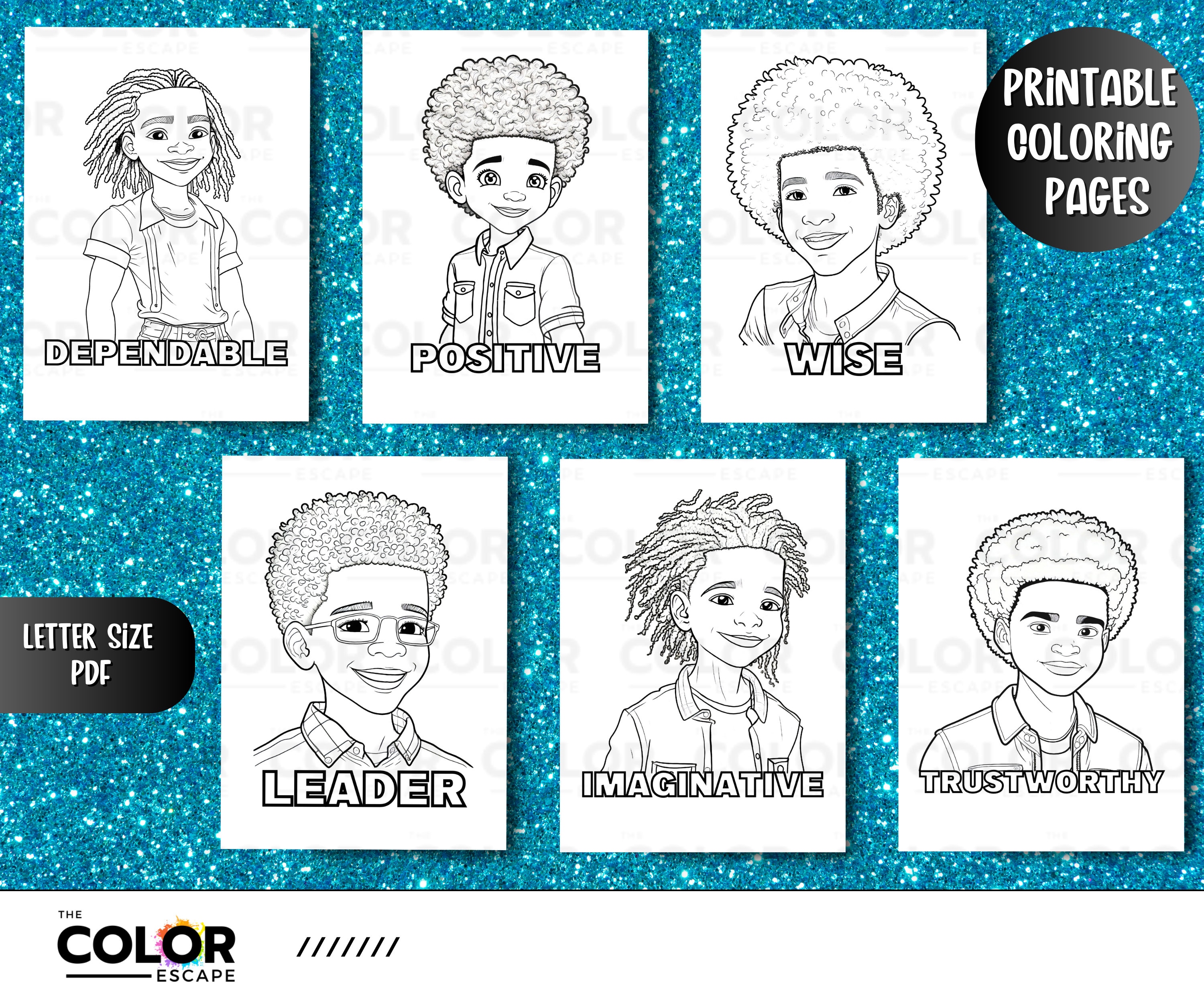 Black Boys Coloring Pages | African-american Boys Coloring | Printable ...