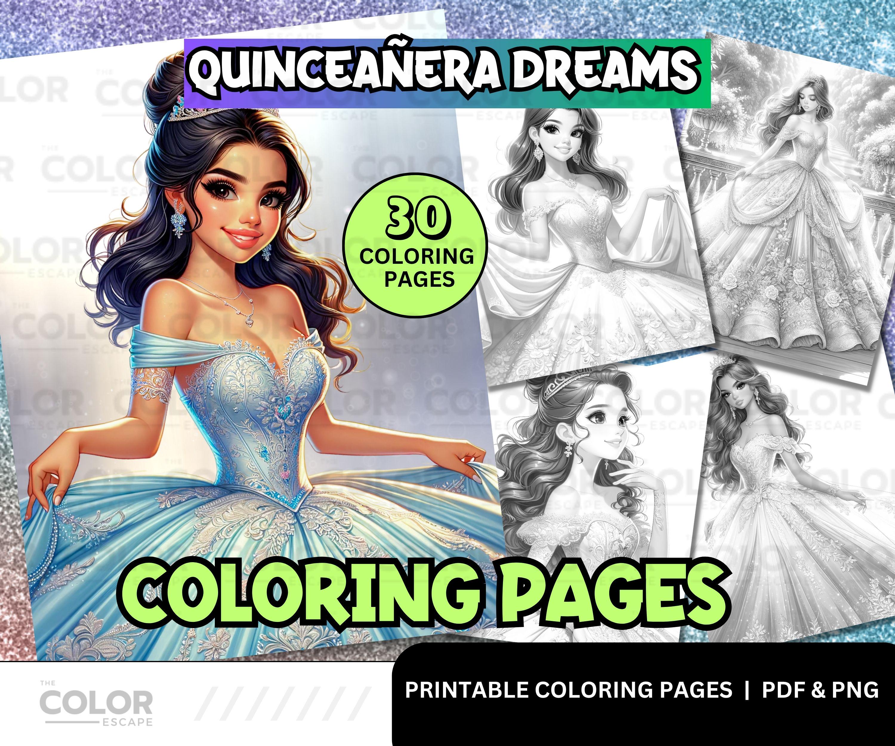 Quinceañera Coloring Pages | Hispanic Girls Color | Quince Años ...