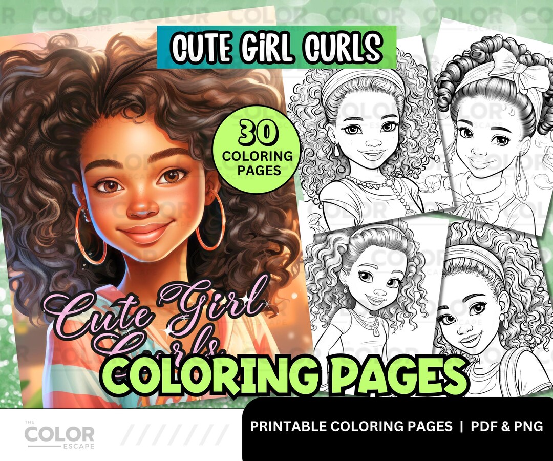 Black Girl Curls Coloring Pages | African-american Girl | Curly Afro ...