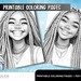 Black Girl Coloring Pages | Cute African-american Girls | Curly Afro ...