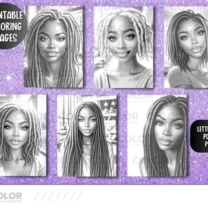 Black Women Locs Coloring Pages | African American Dreadlocks Hairstyle ...