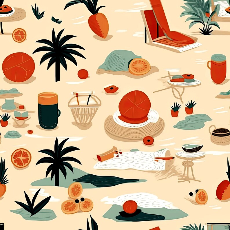 32 Retro Country Picnic Patterns, Vintage Americana Designs, Farmhouse ...