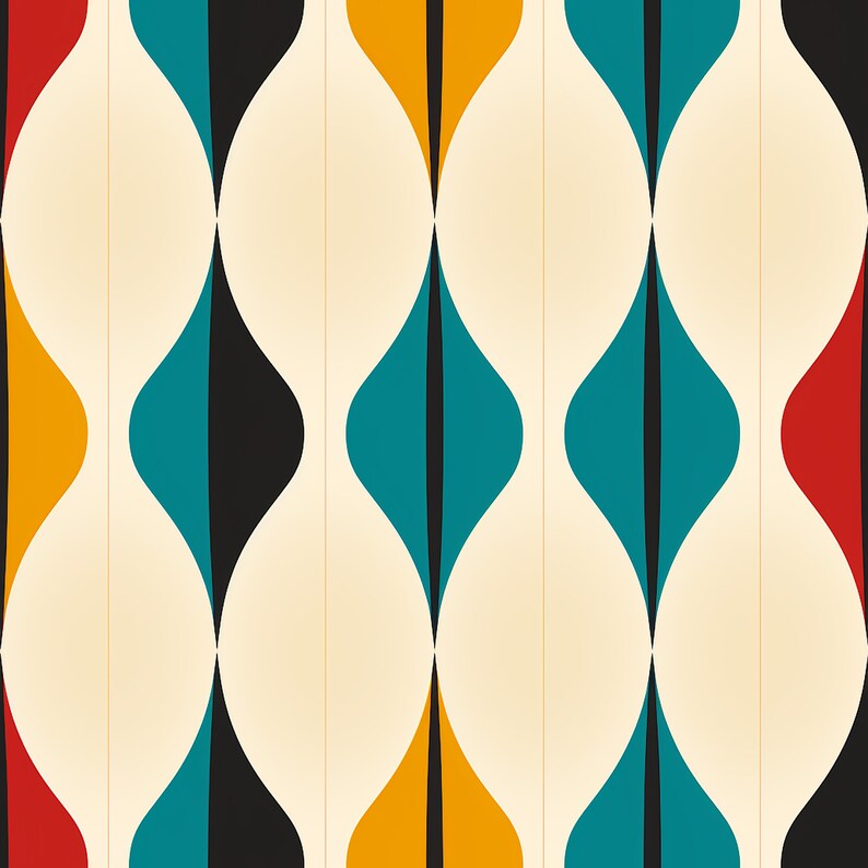 20 Mid-century Modern Abstract Patterns, Retro Designs, Vintage ...