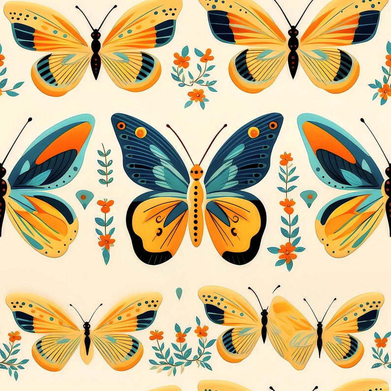 26 Block Print Butterfly Patterns for Home Decor and DIY Projects - Etsy