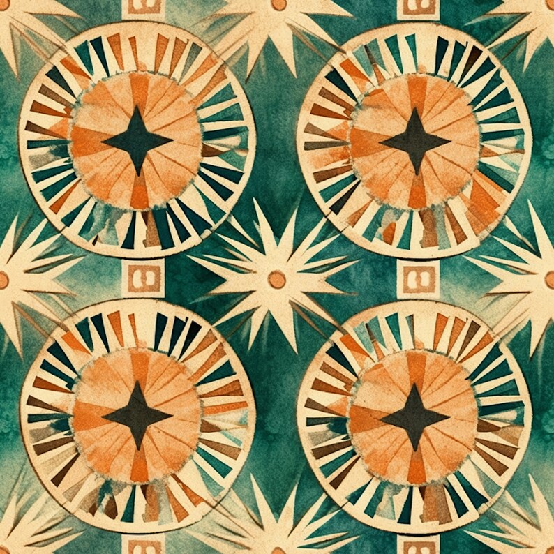 10 Boho Earth Tone Block Print Patterns, Vintage Retro Home Decor ...