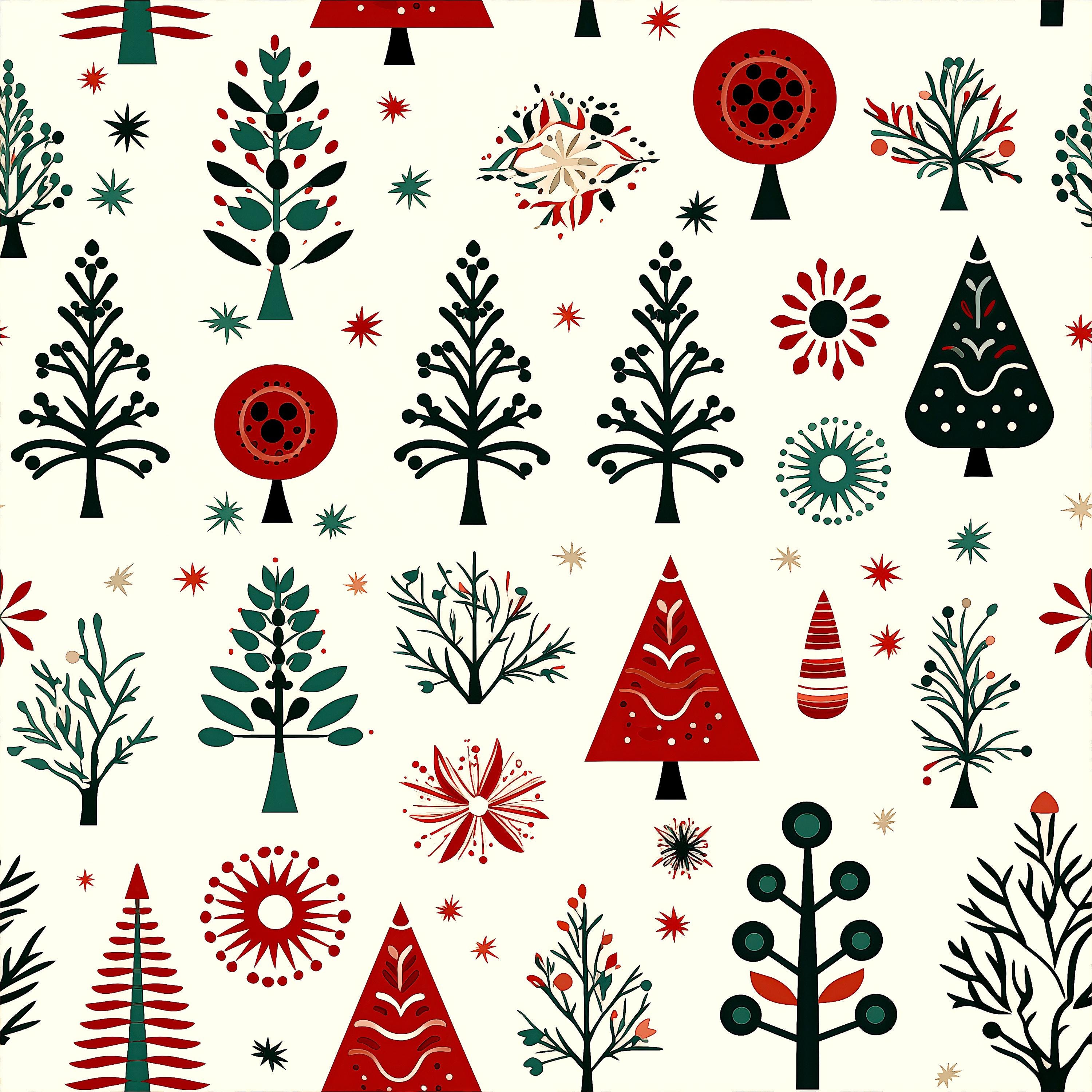 25 Christmas Block Print Patterns, Digital Holiday Designs, the Home ...
