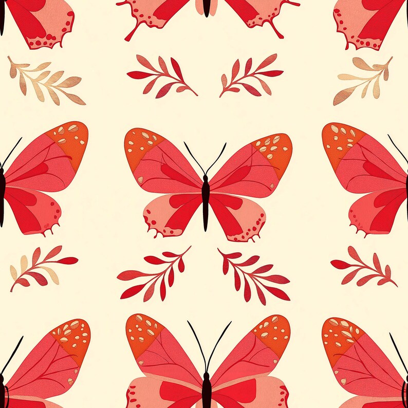 10 Pink Butterfly Digital Patterns, Cute Butterfly Designs, Pretty ...