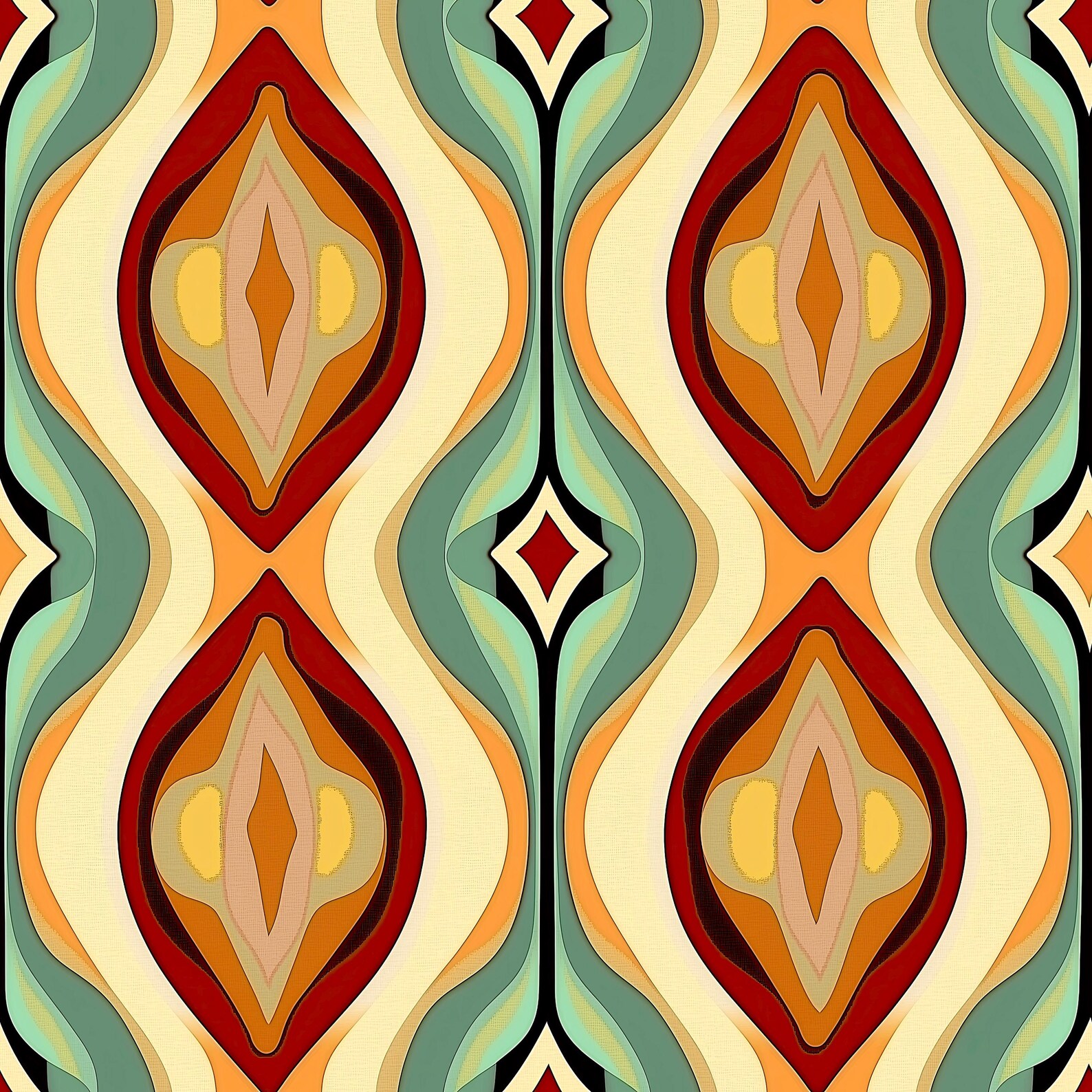 16 Retro Earth Tone Digital Patterns, Bohemian Maximalist Gallery Wall ...